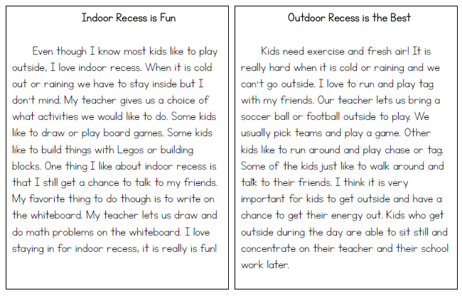 Opinion Writing Recess 3/28 - Patricia Silva | Library | Formative