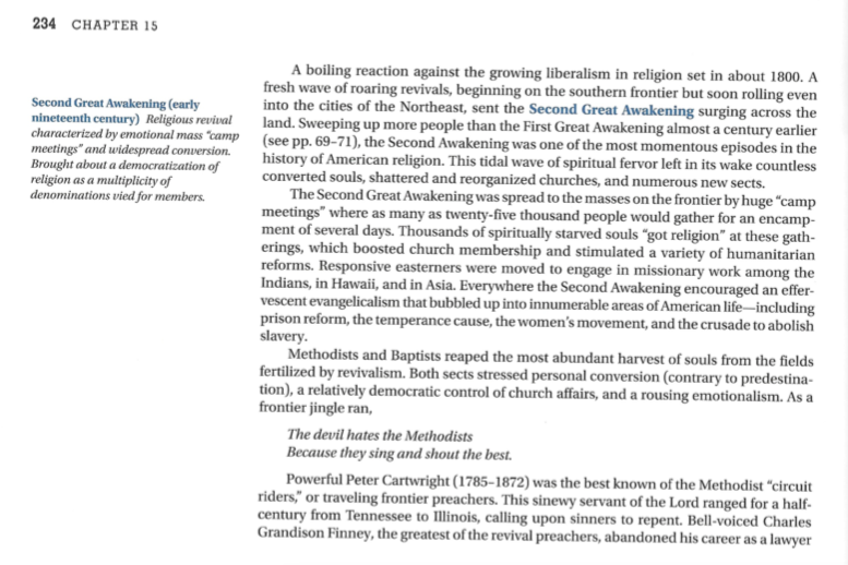 APUSH Chapter 15 - The Ferment of Reform and Culture (1790-1860 ...