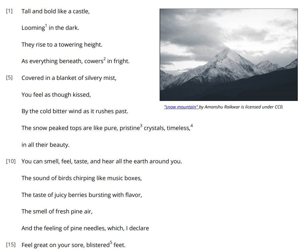 2/16 Mountains Poem - Suzanne Miller | Library | Formative