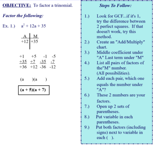 03 - Factoring Trinomials - Jeanmarie Mullen | Library | Formative
