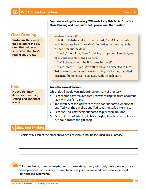Ready ELA Lesson 9 Summarizing Literary Texts - Brandy Tada | Library ...