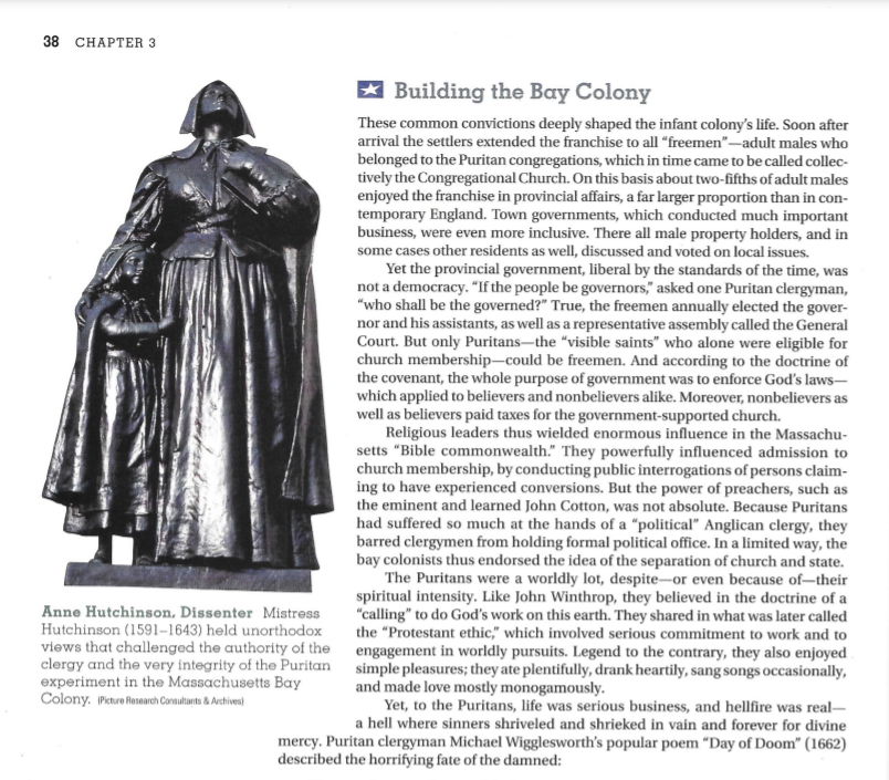 APUSH Chapter 3: Settling the Northern Colonies (1619-1700) - Haiyen ...