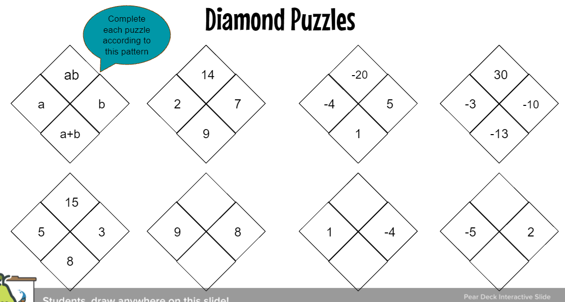 diamond puzzles-9/23/2022-HW Factoring with GCF and Trinomials ...