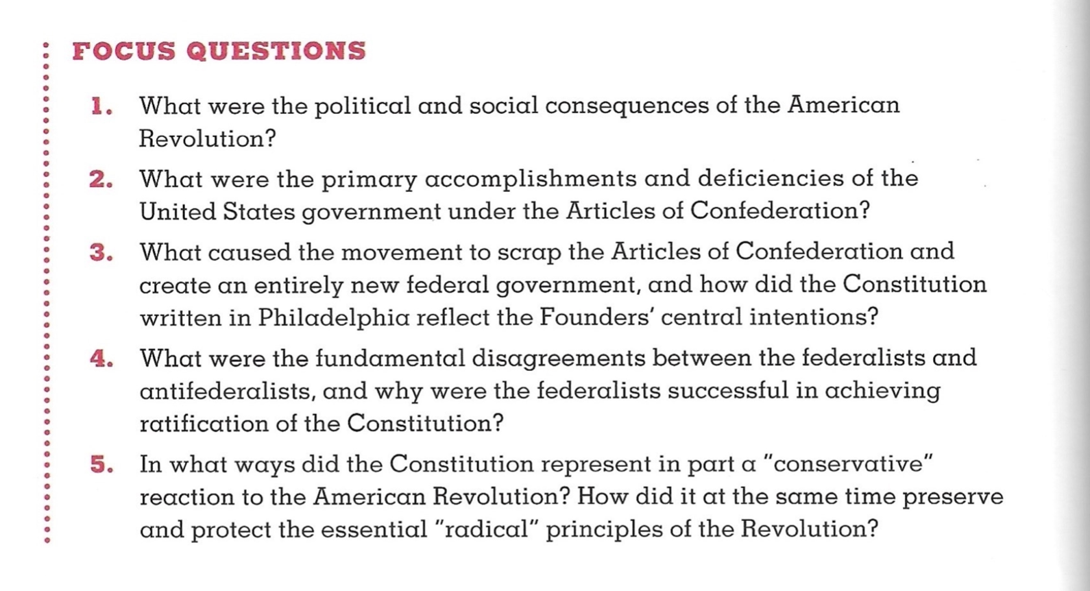 APUSH Chapter 9: The Confederation and the Constitution (1776-1790 ...