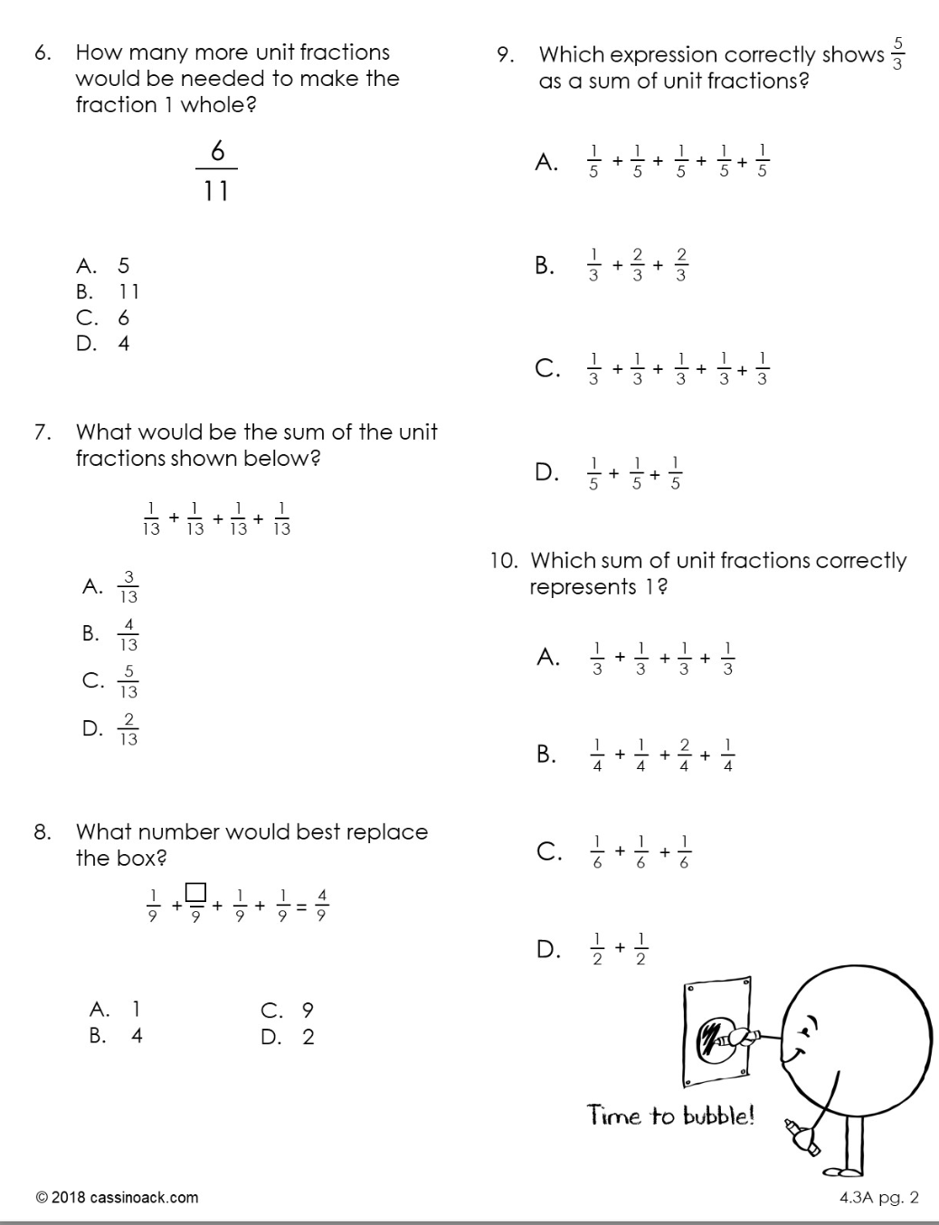 Weekly Math Quiz #18 Fractions 4.3A - Sandra Gonzalez | Library | Formative