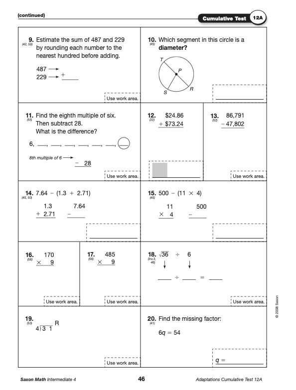 🔴 Math Test 12a - Kristi Korgel | Library | Formative