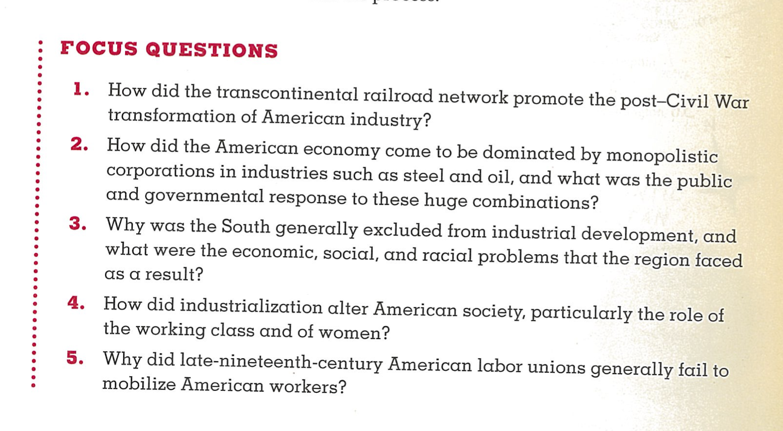 APUSH Chapter 24 - Industry Comes of Age (1865-1900) - Haiyen Truong ...