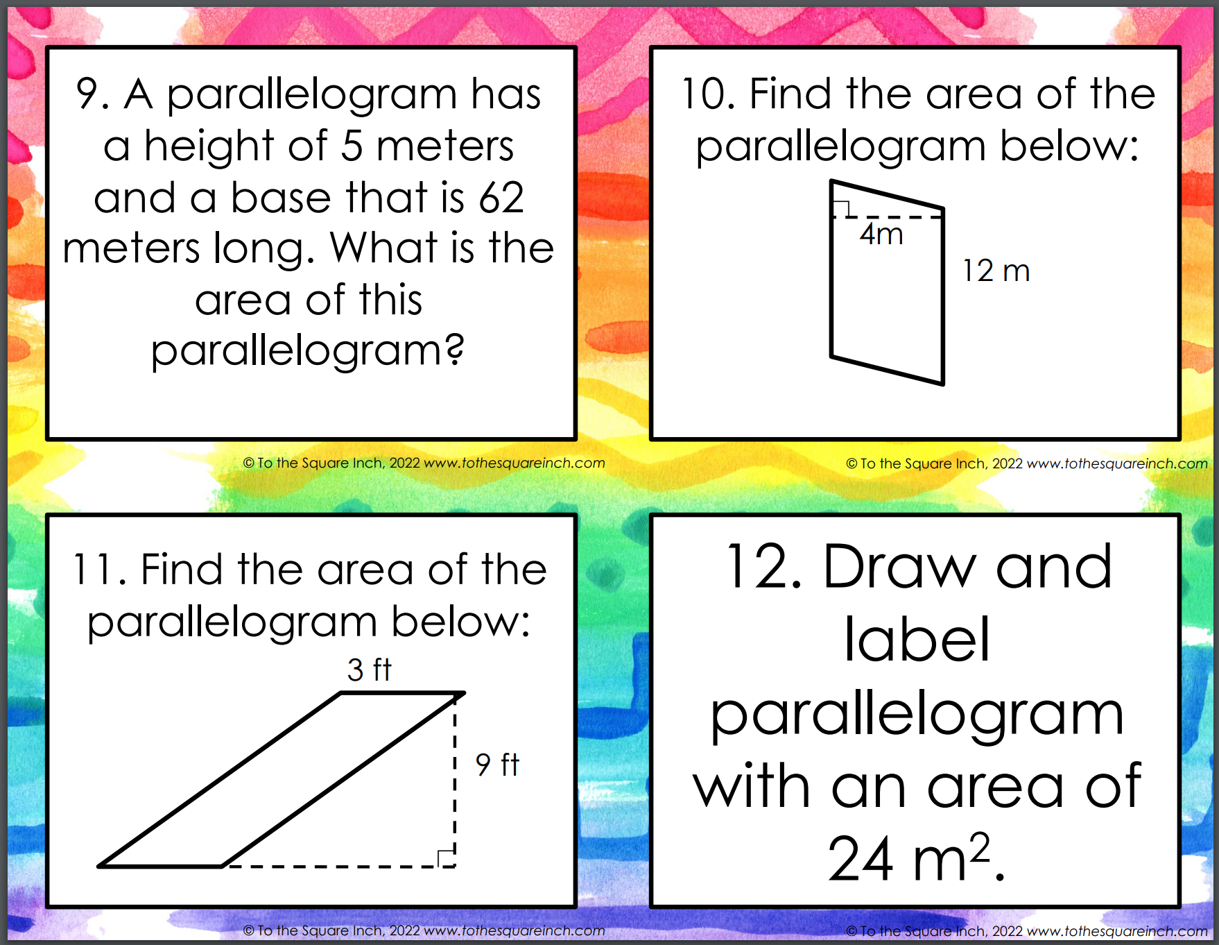 Parallelogram Task Cards - Brittany Brewer | Library | Formative