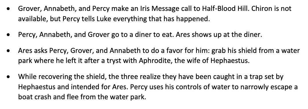 The Lightning Thief - Chapter 15 Reading Questions - Nisaka Bauman ...
