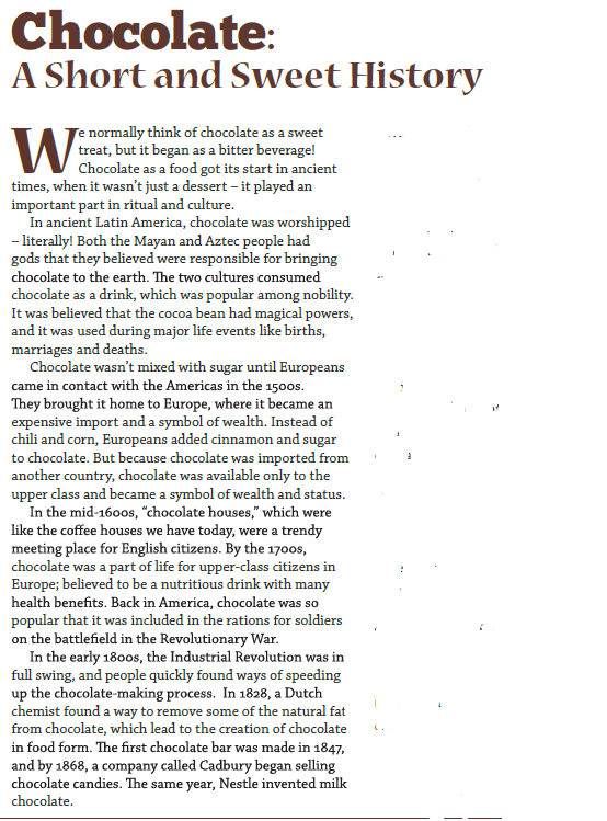 Chocolate: A Short and Sweet History - JENNIFER RAMOS-STUBER | Library ...